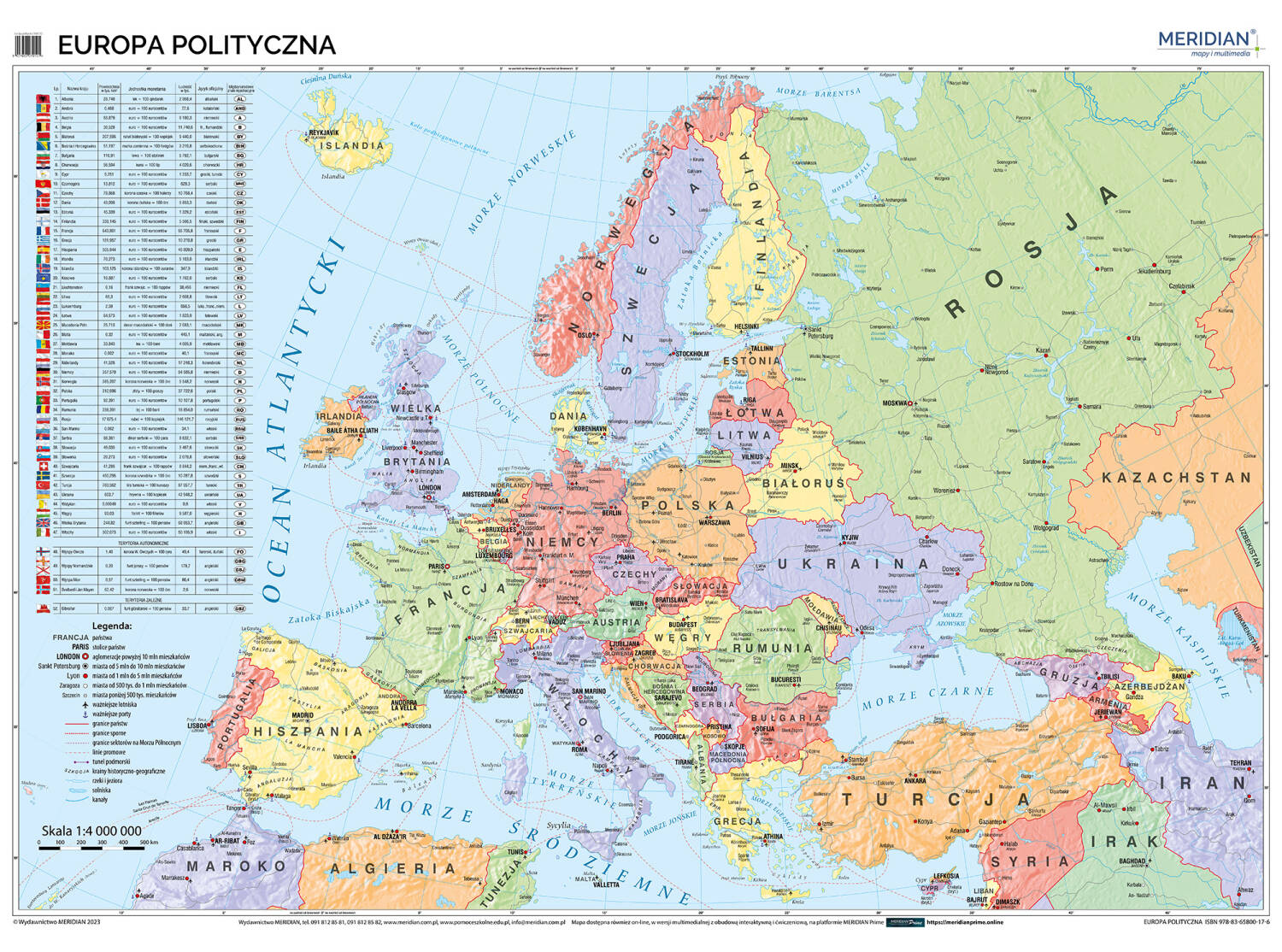 Mapa polityczna Europy - mapa ścienna 160 x 120 cm Sklep FPN Nysa ...